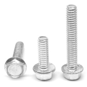 m6 x 1.00 x 35 mm (ft) coarse thread din 6921 class 8.8 hex flange screw with serration medium carbon steel zinc plated pk 150