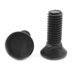 7/16"-14 x 1 1/2" coarse thread grade 5 plow bolt #3 flat head medium carbon steel black oxide pk 25