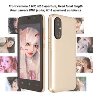 WiFi Unlocked Smartphone, Dual Camera Phone with Golden 4.5 Inch HD Screen, GPS Supported for Gaming (US Plug)