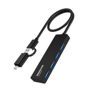 4 in 1 usb 3.0 hub, usb 3.0 hub 5gbps with usb c adapter, portable ultra-slim usb splitter usb adapter for macbook, imac pro, mac mini/pro, surface pro, dell, hp