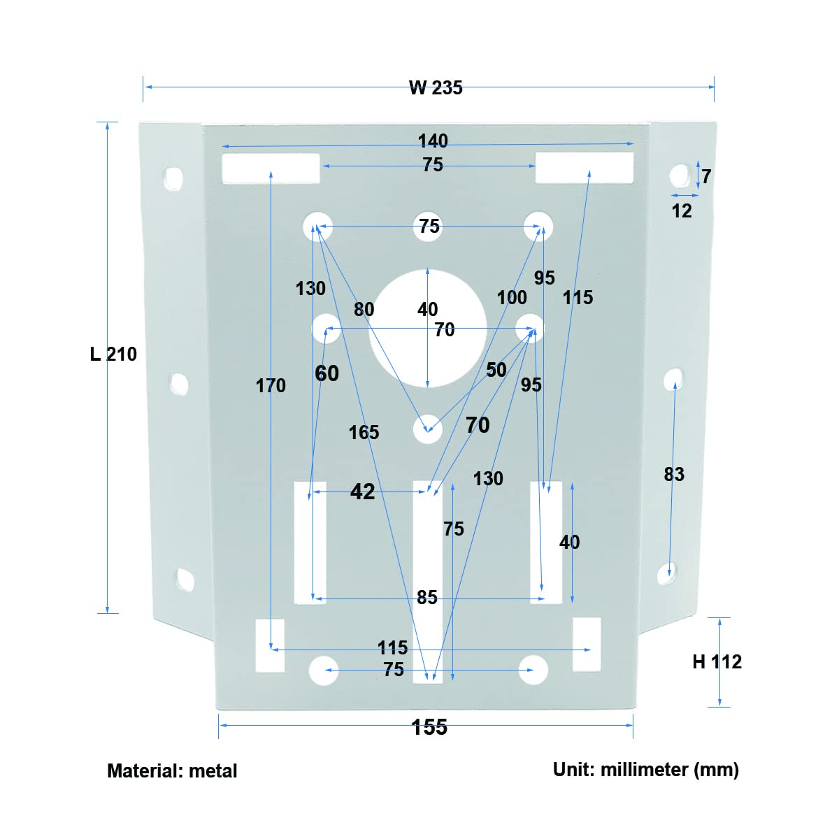 OdiySurveil Outdoor Wall-Mounted Large 90 Degree Corner Installation Column Pole Bracket Hoop Iron Mount for Hikvision Dome PTZ Cameras