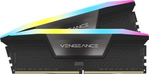 corsair vengeance rgb ddr5 ram 32gb (2x16gb) 5600mhz cl36 intel xmp icue compatible computer memory - black (cmh32gx5m2b5600c36k)