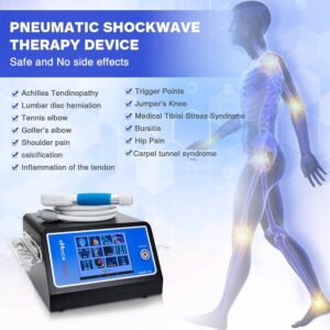 nubulala Shock Wave Therapy Machine with 10 Bar for Joint and Muscle Pain Relief, Muscle and Bone Tissue Regeneration, Painless, Non-Invasive, No Side Effects