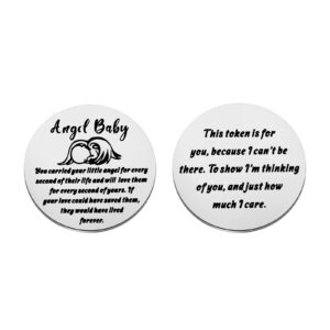 bauna miscarriage gifts angel baby memorial token miscarry infant loss gift for parents grief sympathy packet token (angel baby memorial token)