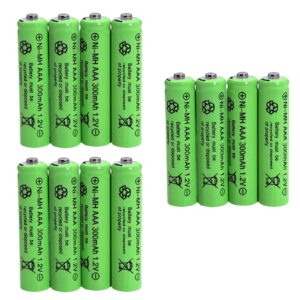 FULIN 12 Packs 1.2V AAA 300mAh Ni-MH Rechargeable Batteries for Solar Lights (AAA Size)