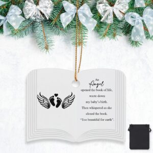 christmas memorial ornaments loss of loved one baby heaven ornaments wing heart footprint baby keepsake gifts angel sympathy infant loss gifts memory miscarriage items for remembrance kids