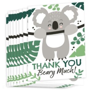 Big Dot of Happiness Koala Cutie - Bear Birthday Party and Baby Shower Thank You Cards (8 count)