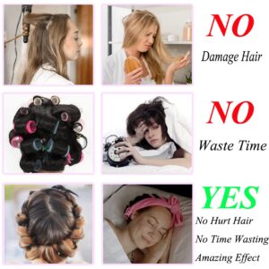 Heatless Hair Curlers Heatless Curls To Sleep In Overnight Heatless Curling Rod Headband Velour No Heat Hair Curlers Headband Soft Cotton Hair Rollers Curling Ribbon Rods for Long Hair