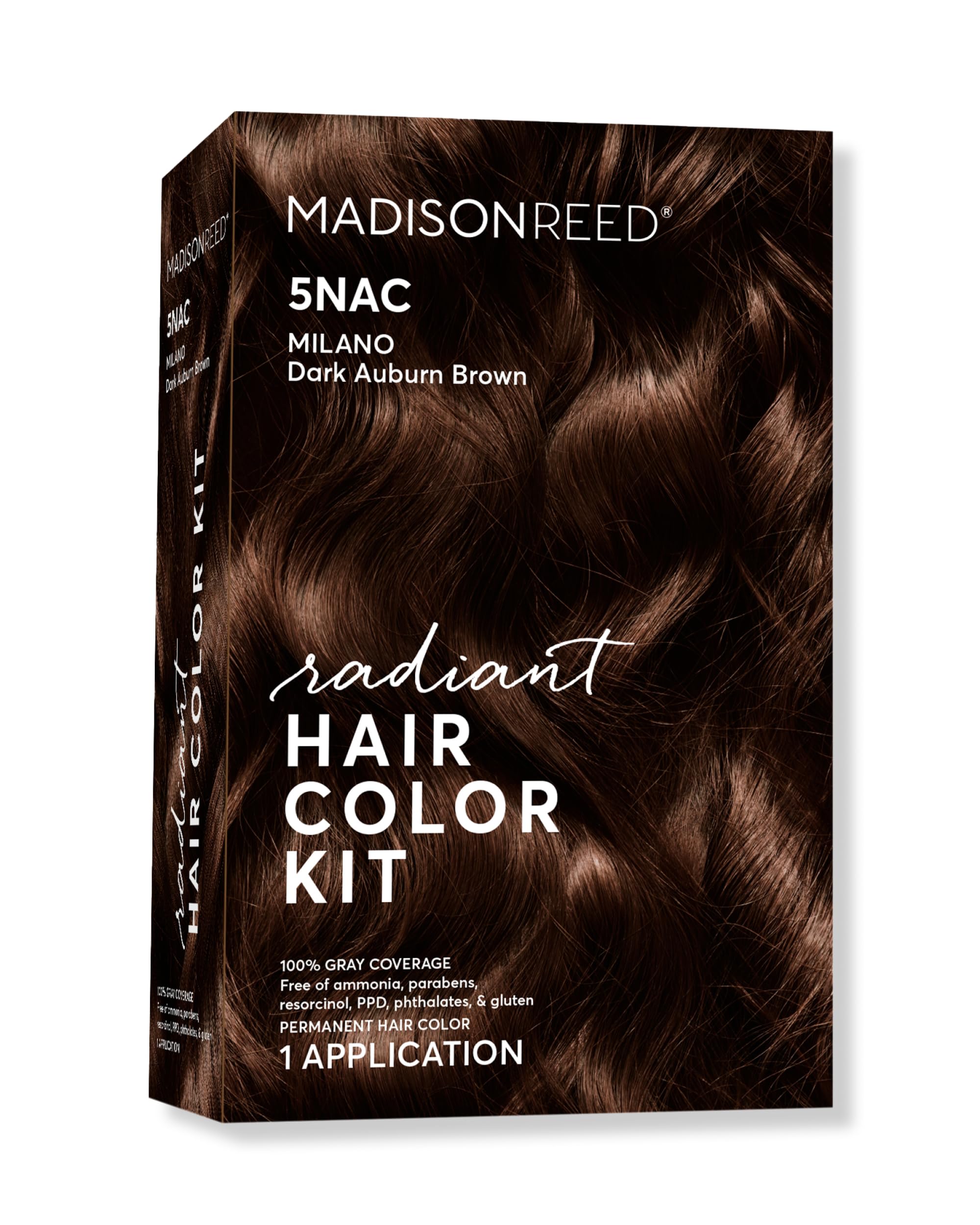 Madison Reed Radiant Hair Color Kit, Dark Chocolate Brown for 100% Gray Coverage, Ammonia-Free, 5NAC Milano Brown, Permanent Hair Dye, Pack of 1