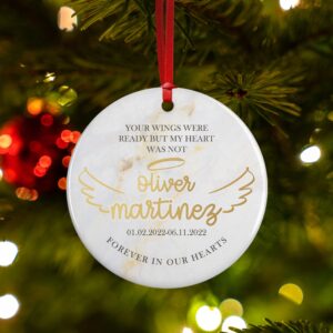 miscarriage gifts for mothers, personalized memorial ornaments baby christmas in heaven, custom with name & date - 6 designs - infant loss bereavement gift for parents, remembrance sympathy gift, d4