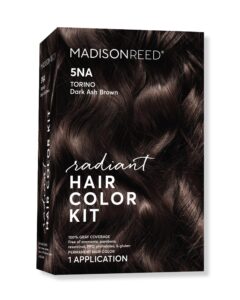 madison reed radiant hair color kit, dark ash brown for 100% gray coverage, ammonia-free, 5na torino brown, permanent hair dye, pack of 1