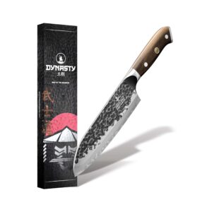 the cooking guild santoku knife - 7 inches - dynasty series - japanese high carbon stainless steel santoku knife - wooden handle - rust-resistant & razor sharp santoku knives