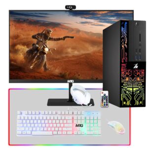 techmagnet computer desktop pc, intel core i5-6500, siwa 6, new mtg 24 inch monitor, 16gb ram, 1tb hdd, 1gb graphic card, gaming kit, webcam, wifi, windows 10 pro (renewed)