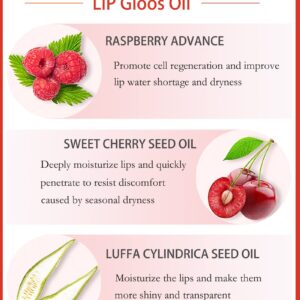 Plumping Lip Glow Oil,Hydrating Tinted Lip Oil Gloss,Glow Reviver Lip Oil,Long Lasting Moisturizing Clear Lip Plumper Oil Tint for Lip Care Dry Lip,Thanksgiving Makeup Gift for Women (#012 Rosewood)