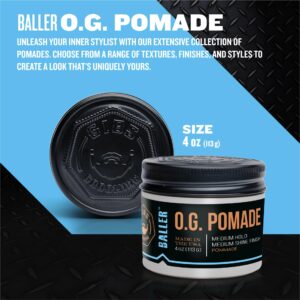 GIBS Pomade O.G. BALLER-Medium Hold, Medium Shine Finish, a Classic Look, made in USA 4oz