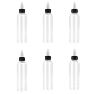 xysmzm 6 pcs dispensing bottles, 4oz plastic boston squeeze bottles with twist top cap