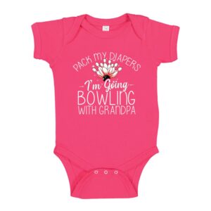 i'm going bowling with grandpa baby bodysuit one piece 12 mo cyber pink