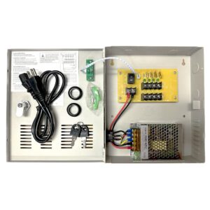 4 port high power security cctv camera access control led light power distribution box 12v dc 5 amp ptc protection