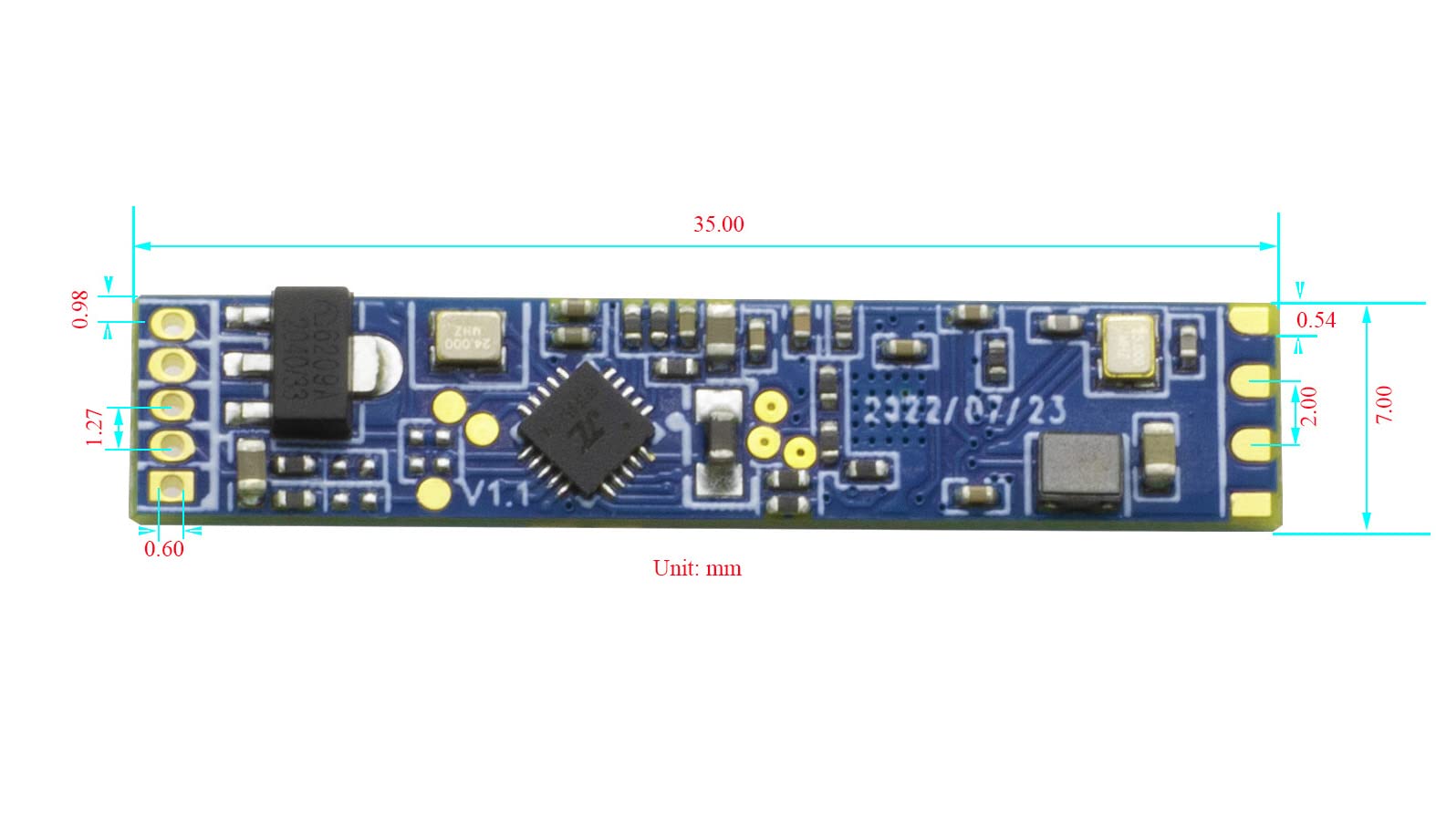 XICOOLEE Microwave Radar Sensor Module LD2410, 24GHz ISM Band, Human Presence Motion Sensing Module, Non-Contact Monitoring Detector, Horizontal Connect, with Bluetooth, Support GPIO and UART Output