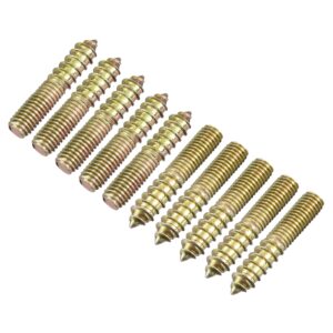 uxcell m8x40mm hanger bolts, 24pcs double ended thread dowel screws for wood furniture connecting