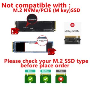 ELUTENG M.2 SATA to SATA Adapter (Not Support NVME/M.2 PCIE) MSATA and B Key/B&M Key M.2 NGFF SDD to 2.5" SATA III 2 in 1 Converter Supports MSATA/M.2 NGFF SSD Not for M Key