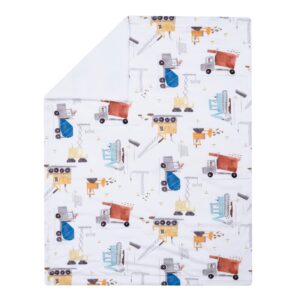 Bedtime Originals Construction Zone White Cozy Fleece Trucks Baby Blanket