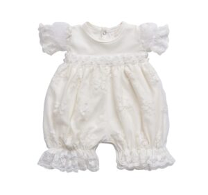 haute baby anna corinne short sleeve summer shorts set infant baby girl bubble size-3-6 months- white