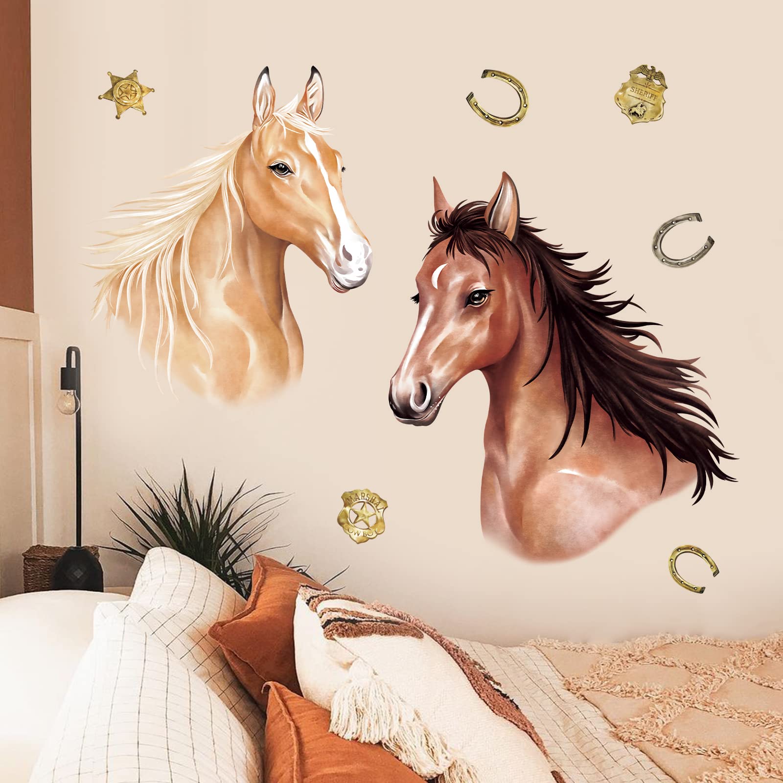 decalmile Horse Wall Decals Farm Animal Horse Wall Stickers Baby Nursery Bedroom Living Room Wall Decor