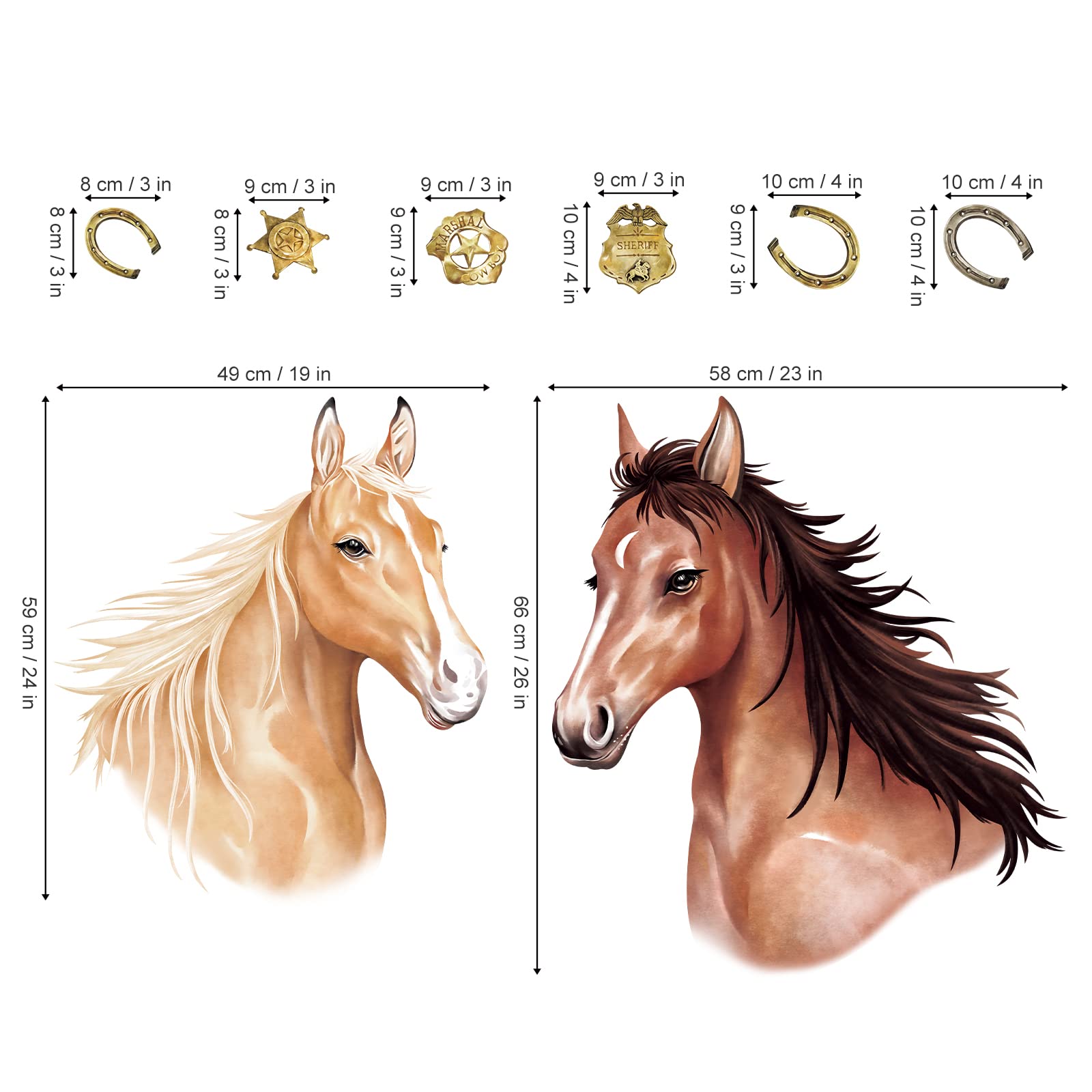 decalmile Horse Wall Decals Farm Animal Horse Wall Stickers Baby Nursery Bedroom Living Room Wall Decor