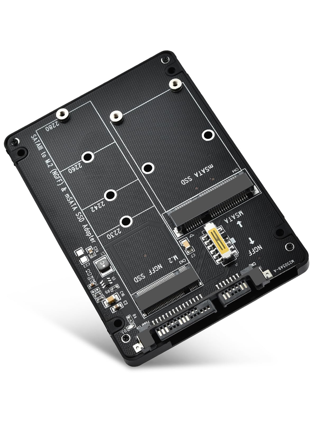 ELUTENG M.2 SATA to SATA Adapter (Not Support NVME/M.2 PCIE) MSATA and B Key/B&M Key M.2 NGFF SDD to 2.5" SATA III 2 in 1 Converter Supports MSATA/M.2 NGFF SSD Not for M Key