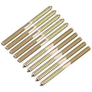 uxcell m8x120mm hanger bolts, 12pcs double head thread dowel screws for wood furniture connecting