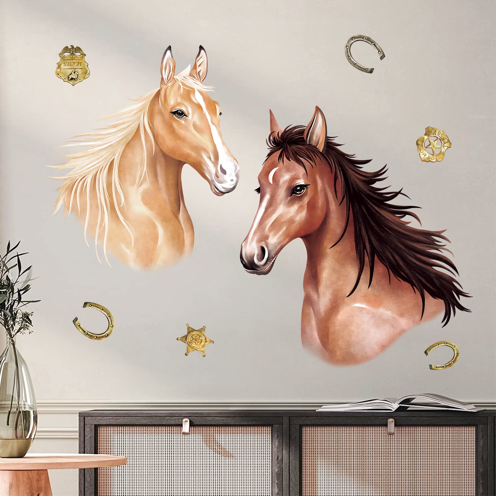 decalmile Horse Wall Decals Farm Animal Horse Wall Stickers Baby Nursery Bedroom Living Room Wall Decor