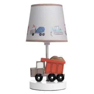 bedtime originals construction zone truck nursery lamp with shade & bulb