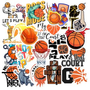 GOLEEX 20 Pack Pcs Waterproof Vinyl Basketball Stickers Items for Boys Men Kids Funny Craft Gifts for Scrapbooking Laptop Helmet Cars Bottles Sports Players Decals Sticker Packs