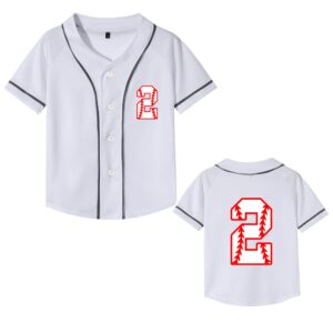 2nd birthday shirt baby boys two year old tops baseball birthday t-shirt clothes outfit(white-2rd 2 years)