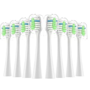 replacement toothbrush heads fits for waterpik complete care 9.0 (cc-01), care 5.0 (wp-862) sonic electric tooth brush refill(8-pc), pisonicleara