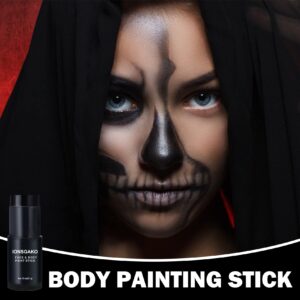 IONSGAKO Black Face Paint Stick, Eye Black Stick for Football Baseball Sports Body Paint Foundation Makeup Halloween Zombie SFX Clown Vampire Goth Skeleton Black Face Makeup - Black