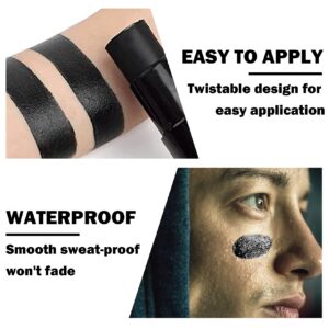 IONSGAKO Black Face Paint Stick, Eye Black Stick for Football Baseball Sports Body Paint Foundation Makeup Halloween Zombie SFX Clown Vampire Goth Skeleton Black Face Makeup - Black