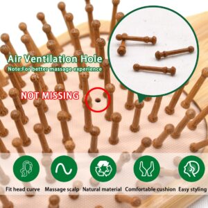 JDY Brush Natural Bamboo Hair Brush Paddle Hairbrush For Women,Men and Kids Curly Straight Wavy Thick Long Hair for better Scalp Massage