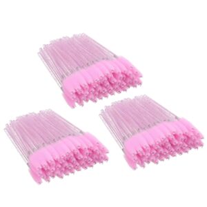 mj jomay 150pcs disposable eyelash brushes,mascara stick makeup brush applicator eyelash extension kit and brow brush with container (pink)