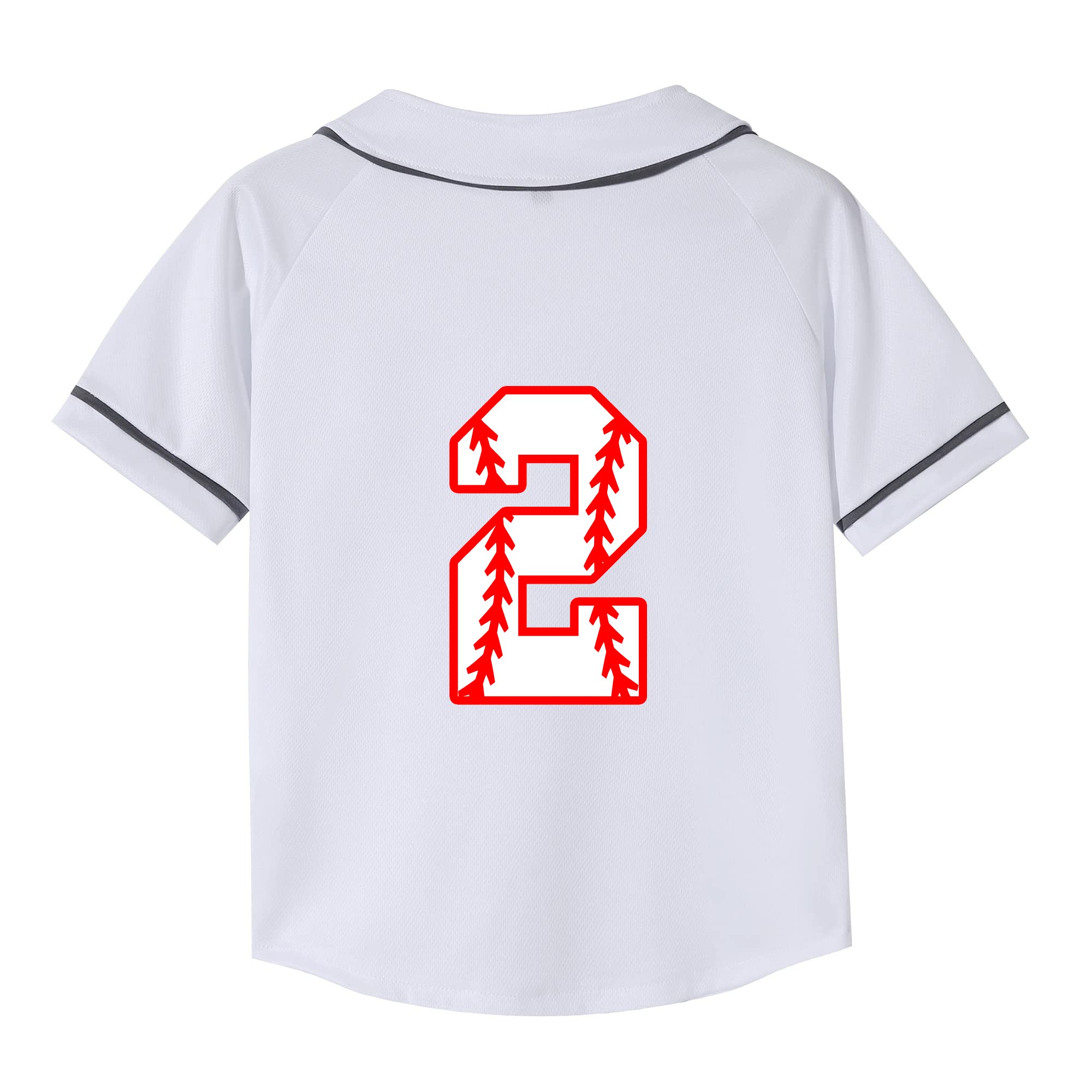 2nd Birthday Shirt Baby Boys Two Year Old Tops Baseball Birthday T-Shirt Clothes Outfit(White-2rd 2 Years)