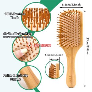 JDY Brush Natural Bamboo Hair Brush Paddle Hairbrush For Women,Men and Kids Curly Straight Wavy Thick Long Hair for better Scalp Massage