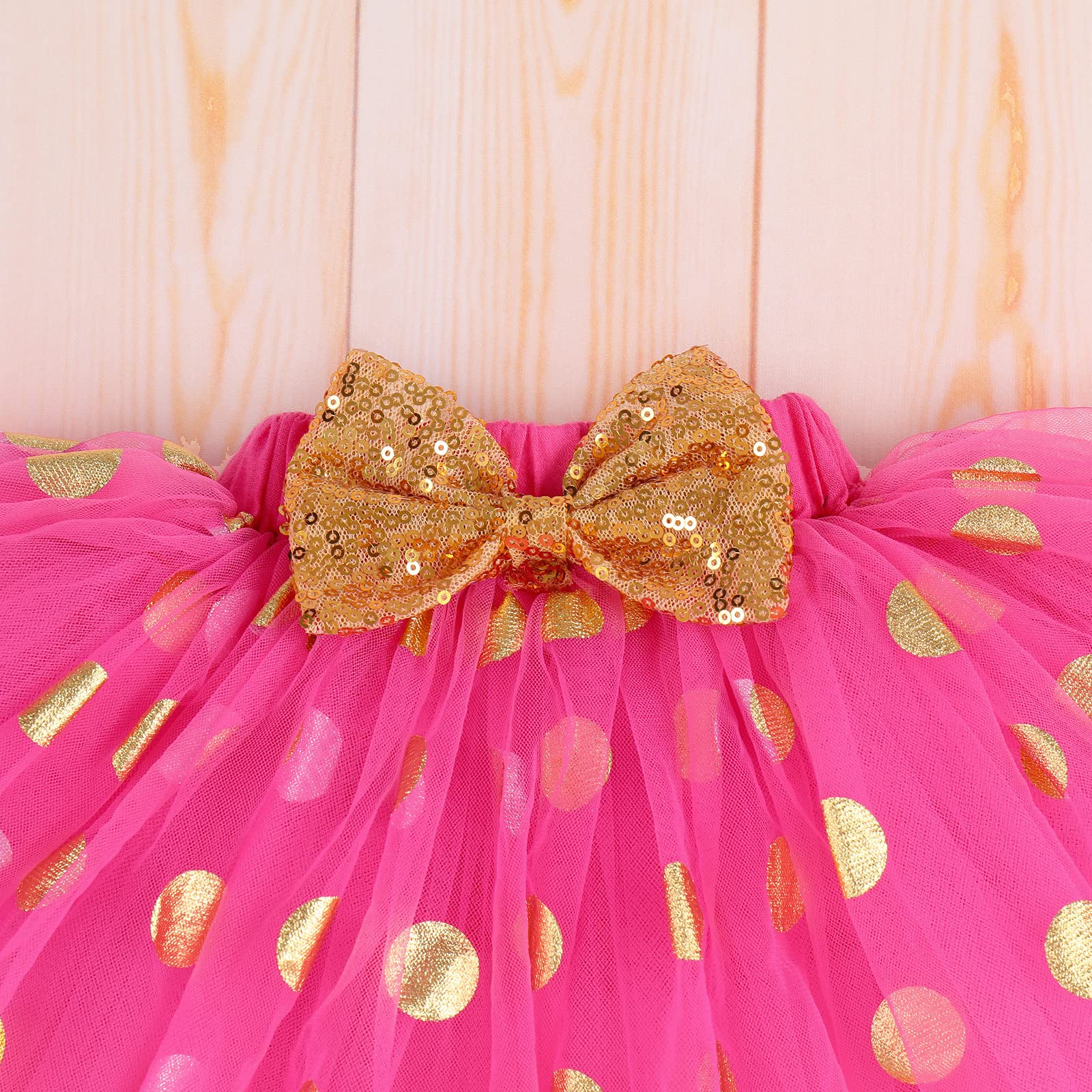 Smash Cake Outfit Girl, Toddler Kids Baby Girls Birthday Princess Outfits Long Sleeve Mini Infant Girl Romper Polka Dots Tutu Dress Bow Headband Party Supplies Hot Pink - 1st birthday girl 1Y