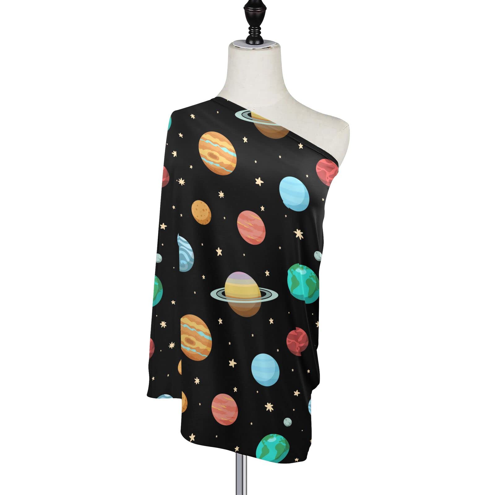 Soft Baby Car Seat Covers Galaxy Space Planets Canopy for Infants Strollers Canopies for Newborns Babies Nursing Apron Cover for Breastfeeding