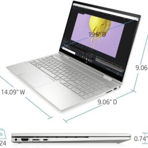 HP Envy x360 2-in-1 15.6" Touchscreen Laptop, Intel Core i5-1135G7, Intel Iris Xe Graphics, 16GB DDR4 RAM, 512GB PCIE SSD, Backlit Keyboard, Fingerprint, Stylus Pen, Windows 11 Pro, Silver