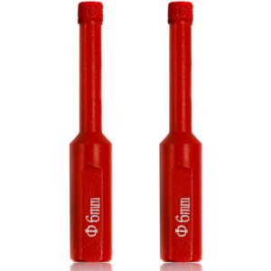 superior diamond tools dry diamond drill bits - 2pk 1/4'' (6mm) triangle shank - tile drill bits - ceramic drill bit - porcelain drill bits - diamond drill bits for stone