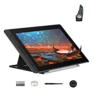 huion kamvas pro 16 graphics drawing tablet with screen and skeleton artist glove