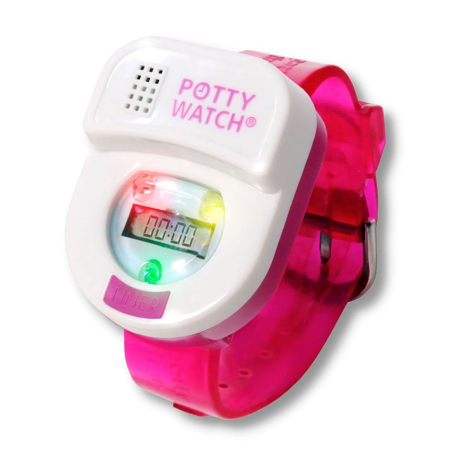 Potty Time: Purple Watch & Sticker Set | Water Resistant, Toilet Training Aid, Warranty Included. (Automatic Timers Plays Music & Flashing Lights for Fun Reminders), Pink + Pond Sticker Chart Kit