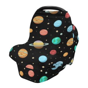 soft baby car seat covers galaxy space planets canopy for infants strollers canopies for newborns babies nursing apron cover for breastfeeding