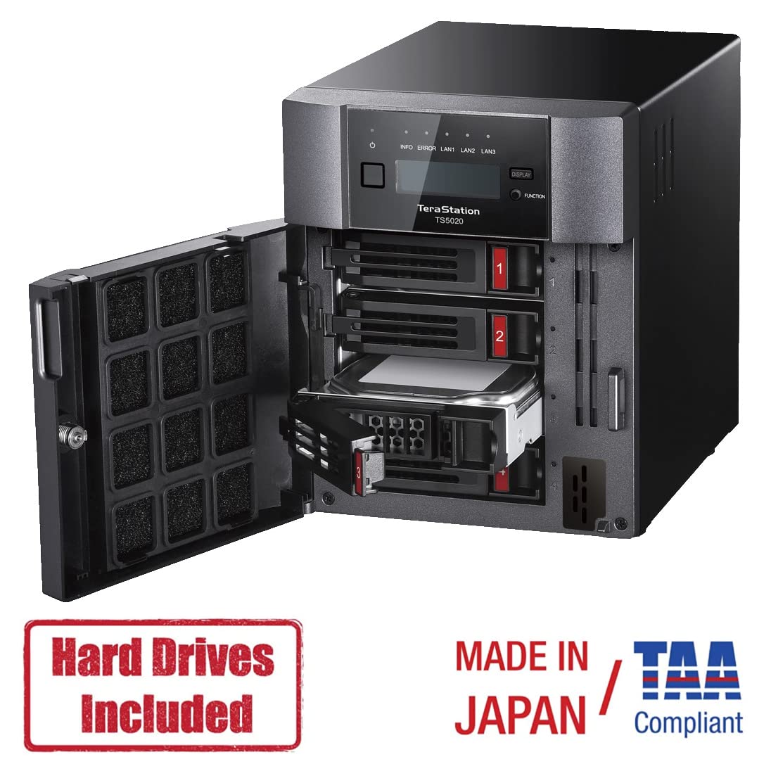 BUFFALO TeraStation 5420DN Desktop NAS 32TB (4x8TB) with HDD NAS Hard Drives Included 10GbE / 4 Bay/RAID/iSCSI/NAS/Storage Server/NAS Server/NAS Storage/Network Storage/File Server